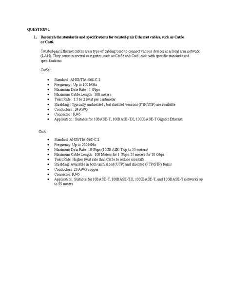 ITT Individual Assignments QUESTION Research The Standards And Specifications For Studocu