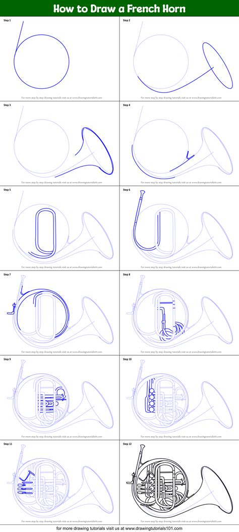 French Horn Drawing Simple At David Dodd Blog