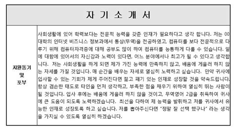 자기소개서 지원동기 및 포부 샘플 네이버 블로그