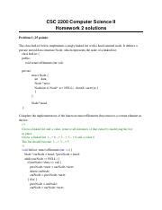 HW2 Solutions 1 Pdf CSC 2200 Computer Science II Homework 2 Solutions Problem 1 25 Points The