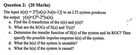 Solved Question 2 20 Marks The Input Xn