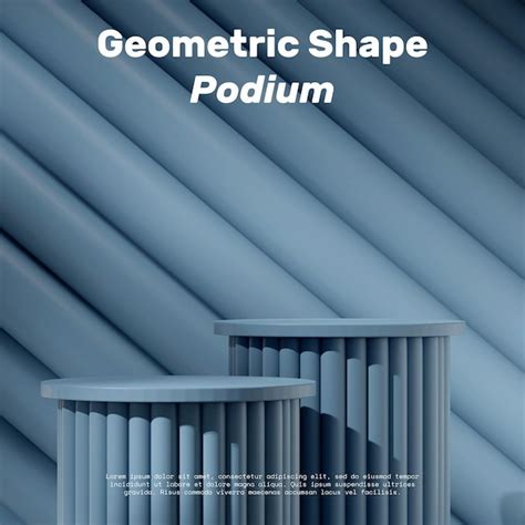 Пустое пространство синего цвета цилиндрический подиум в квадратной текстурированной синей стене