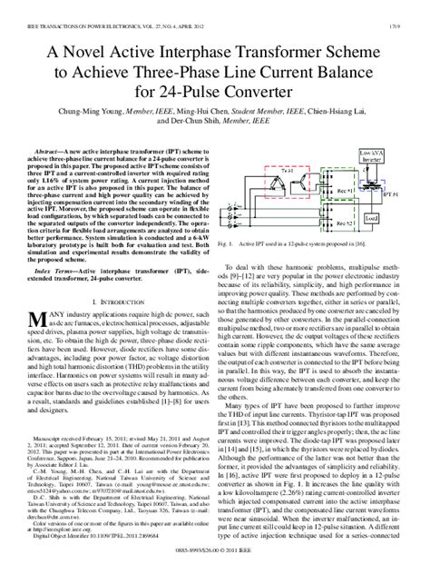 Pdf A Novel Active Interphase Transformer Scheme To Achieve Three Phase Line Current Balance
