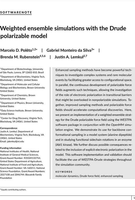 Weighted Ensemble Simulations With The Drude Polarizable Model Theoretical And Computational