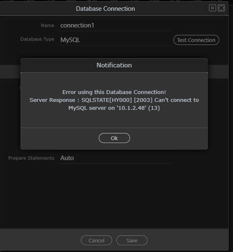 Mysql Database Error General Wappler Community
