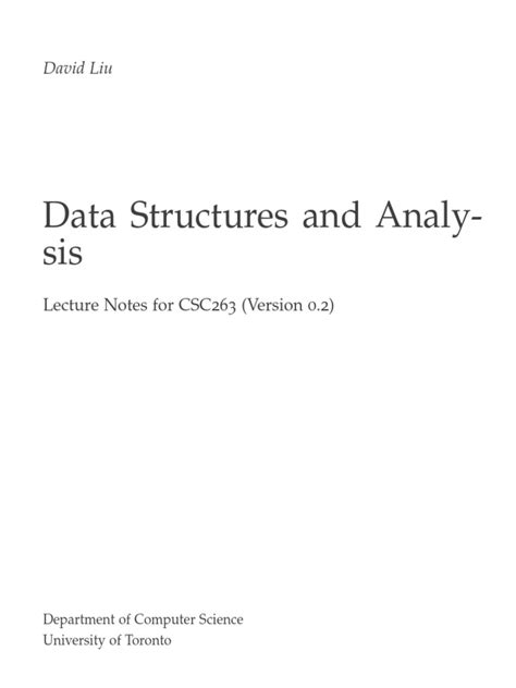Csc263 Notes Pdf Array Data Type Queue Abstract Data Type
