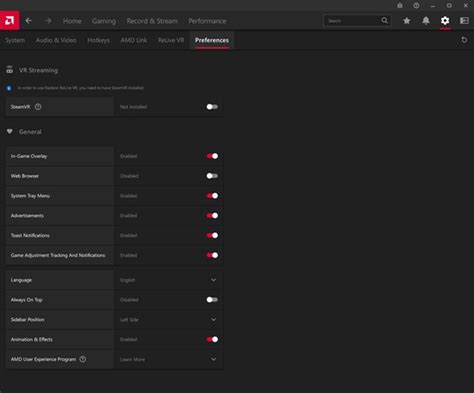 Customize User Preferences For Amd Software Adrenalin Edition