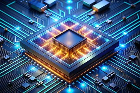 quantum computing technology concept with digital quantum processor