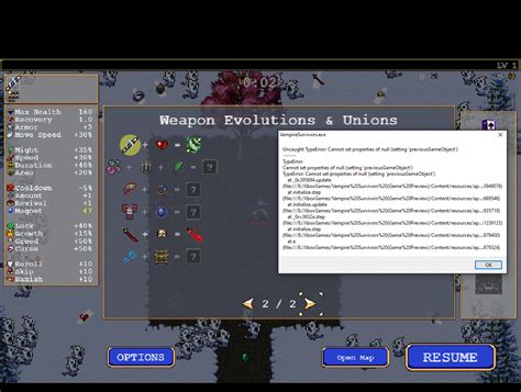 Game Crashing Bug Found Rvampiresurvivors