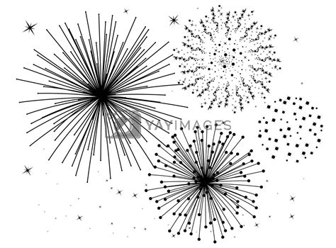 Fireworks Black And White Background