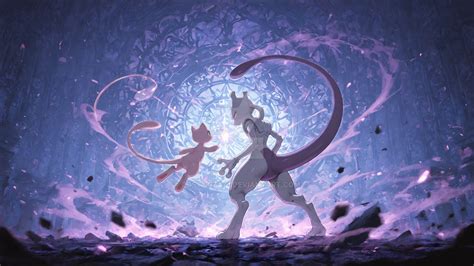 Mew X Mewtwo 4k Wallpaper By Costanzaai On Deviantart