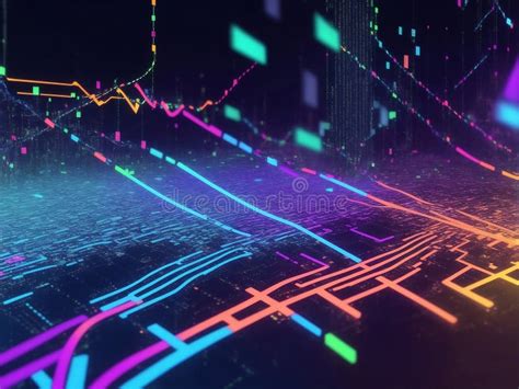 Colorful Big Data Flow Blockchain Data Fields Generative Ai Illustration Stock Image Image