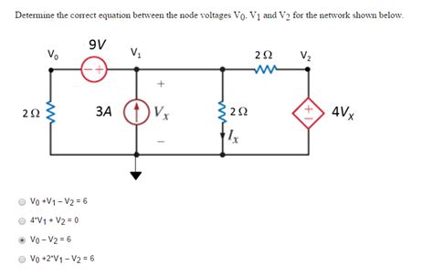 Solved Determine The Correct Equation Between The Node Chegg Com