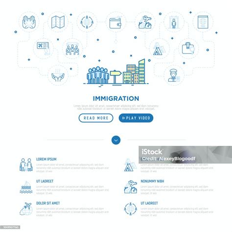 큰 도시에 이동 하는 사람들의 이민 개념 그룹 얇은 선 아이콘 이민자 불법 체류자 수하물 검사 여권 국제선 세관 벡터 일러스트 레이 션 웹 페이지 서식 파일 세관 수송 기관