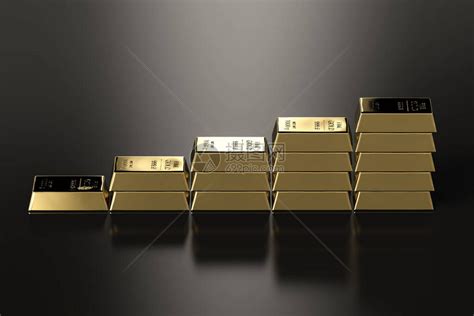 随着金价上涨金条的3d渲染堆栈高涨图片素材 正版创意图片402393755 摄图网