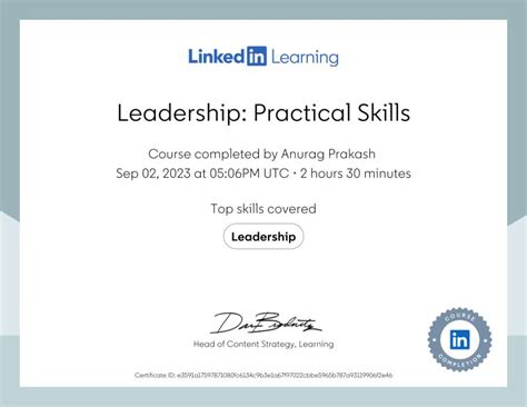 anurag prakash on linkedin certificate of completion