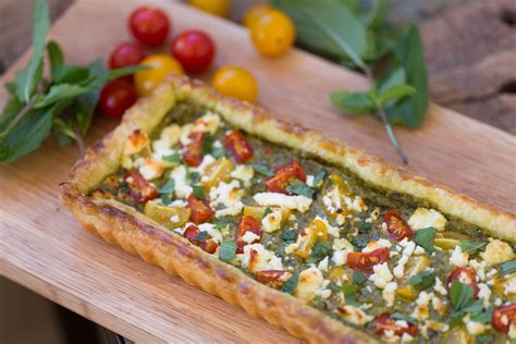 Pesto Tomato And Feta Tart Recipe Sarah Sharratt