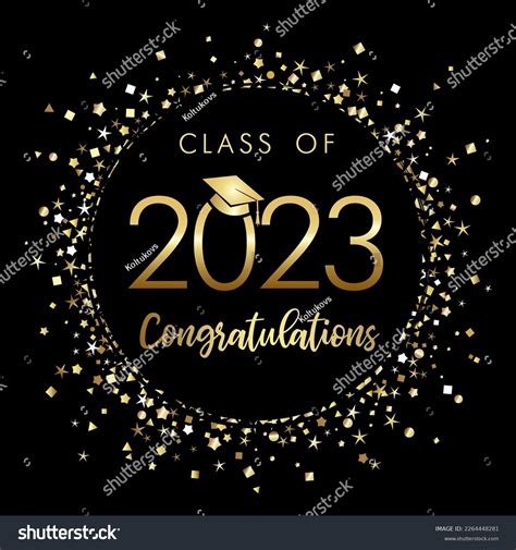Class 2023 Graduation Poster Gold Glitter Stock Vector Royalty Free 2264448281 Shutterstock