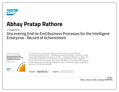 Abhay Pratap Rathore On Linkedin Sap Intelligententerprise Businessprocesses Learningjourney