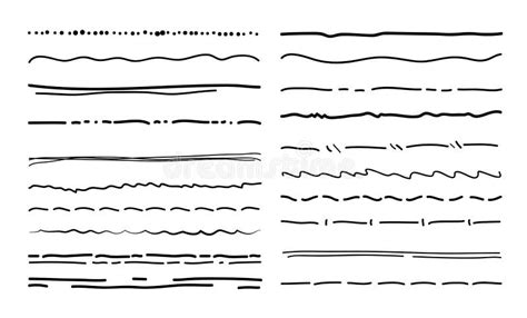 pen o pencil underline scribble doodle lines set stock illustration illustration of sign