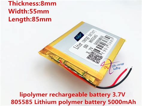 Li Po 37v 5000mah 805585 Lithium Polymer Li Po Li Vicedeal