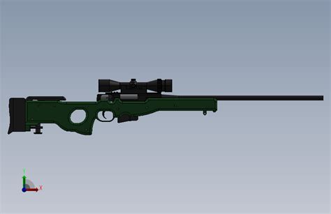 狙击枪awm Solidworks 2018 模型图纸下载 懒石网