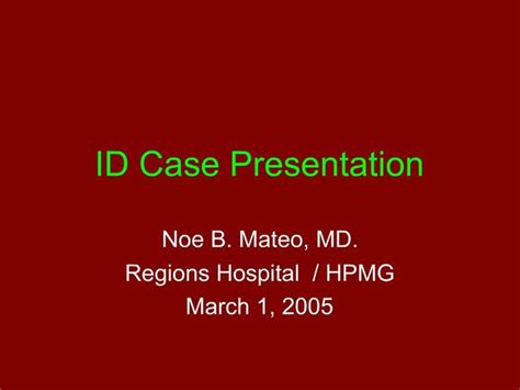 Ppt Id Case Presentation Powerpoint Presentation Free Download Id1105024