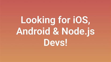 Iosdev Ios Androiddev Android Nodejsdev Nodejs Hiring Damjan