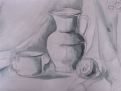 Натюрморт рисунок карандашом поэтапно