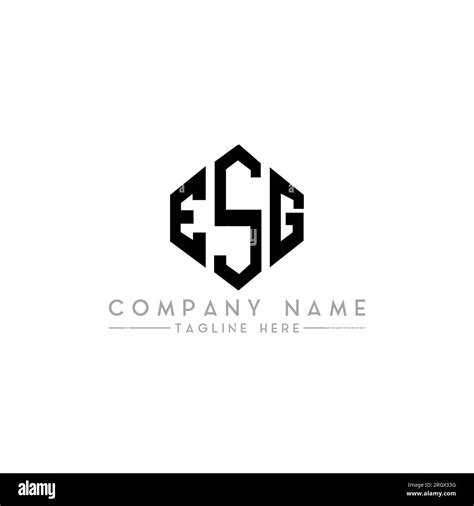 Esg Letter Logo Design With Polygon Shape Esg Polygon And Cube Shape Esg Letter Logo Design With Polygon Shape Esg Polygon And Cube Shape