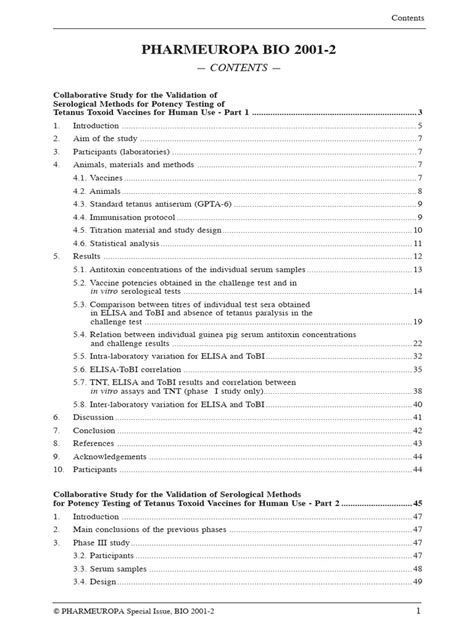 Bsp Programme For 3rs Vaccines For Human Use Tetanus Vaccine