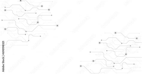 Technology Black Circuit Diagram Concept High Tech Circuit Board Connection System Vector