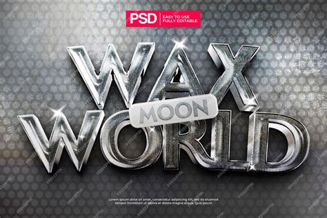 Premium Psd 3d Metallic Chrome Editable Text Effect