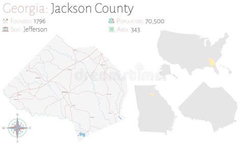 Map Of Jackson County In Georgia Stock Vector Illustration Of