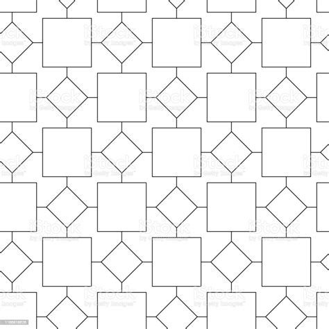 사각형 셀이있는 추상적 인 흑백 배경 선이 있는 기하학적원활한 추상화 패턴 벡터 일러스트레이션 0명에 대한 스톡 벡터 아트 및