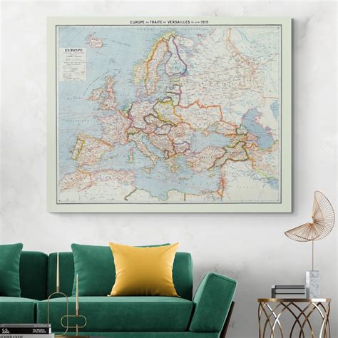1919 Treaty Of Versailles Map Of Europe Post Wwi Map Showing New