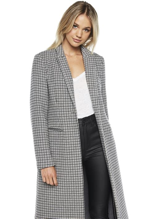 Grey Check Coat Ladies Clothing And Jackets And Coats Bardot