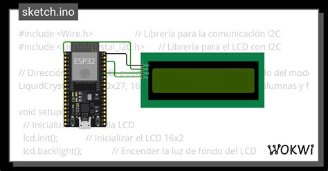 Prueba Lcd I2c Con Esp32 Wokwi Esp32 Stm32 Arduino Simulator