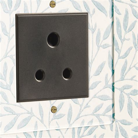 Lucian Perspex 5a Socket In Clear Perspex With Black Inserts