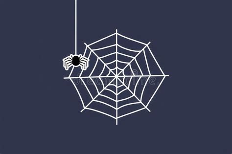 Minimalist Spider Web Vector Illustration Halloween Marketing Decor Spooky Graphics Stock