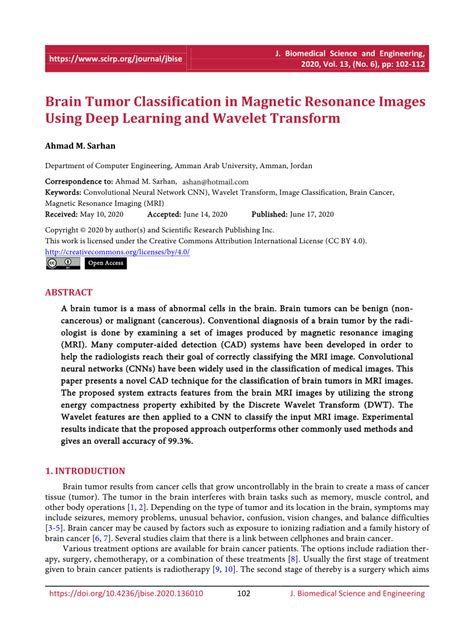 pdf brain tumor classification in magnetic resonance images using