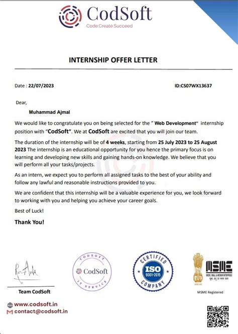 Muhammad Ajmal On Linkedin Codsoft Codsoftinternship