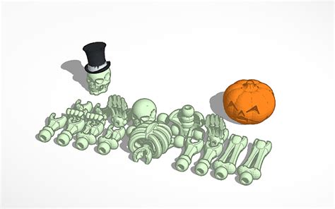 3d Design 3d Printable Parts For Poseable Skeleton Tinkercad