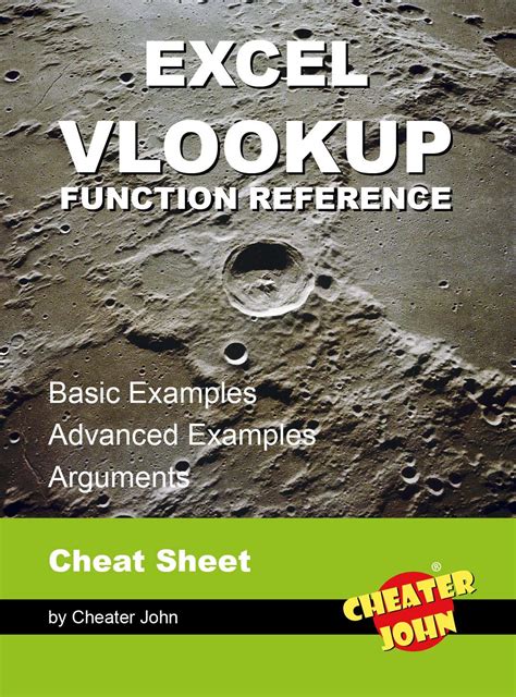Excel VLOOKUP Function Reference Cheat Sheet Basic Examples Advanced Examples Arguments By