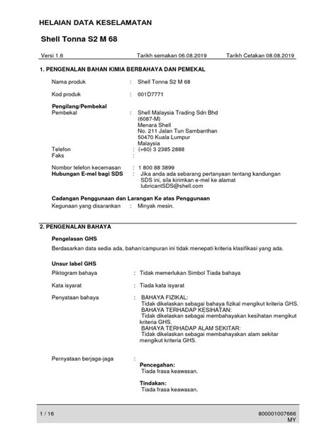 Sds Shell Tonna S2 M 68 Bm Pdf