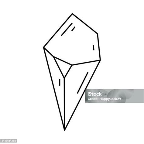 크리스탈 모양 석영 아이콘 라인 아트 보석 돌 지질학 기하학적 설계 요소 0명에 대한 스톡 벡터 아트 및 기타 이미지 0명 결정체 광물질 Istock