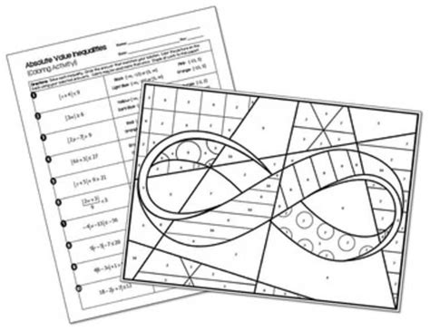 Absolute Value Inequalities With Interval Notation Coloring Activity
