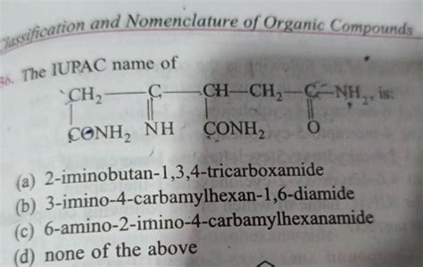 Clasification And Nomenclature Of Organic Compounds The Iurac Name Of Nc