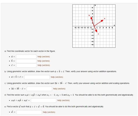 Solved A Find The Coordinate Vector For Each Vector In The Figure