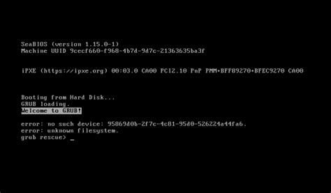 Grub Error No Such Device Fox1